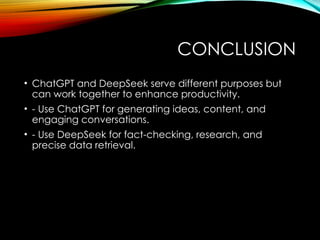 ChatGPT vs. DeepSeek – Differences, Pros, and Cons | PPTX