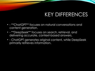 ChatGPT vs. DeepSeek – Differences, Pros, and Cons | PPTX