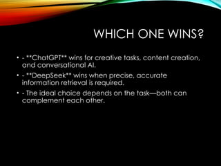 ChatGPT vs. DeepSeek – Differences, Pros, and Cons | PPTX