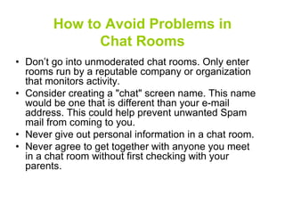 Chat Room Safety | PDF
