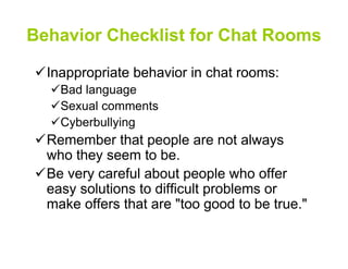 Chat Room Safety | PDF