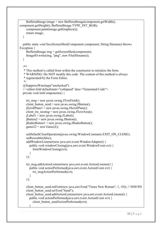 Chat Room System using Java Swing | PDF | Programming Languages | Computing