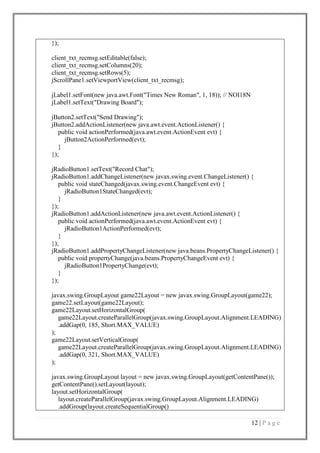 Chat Room System using Java Swing | PDF
