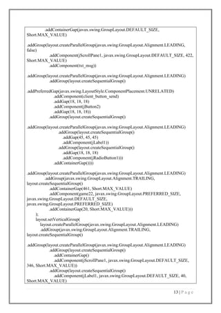 Chat Room System using Java Swing | PDF