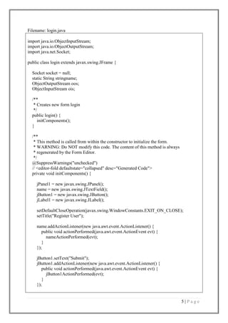 Chat Room System using Java Swing | PDF