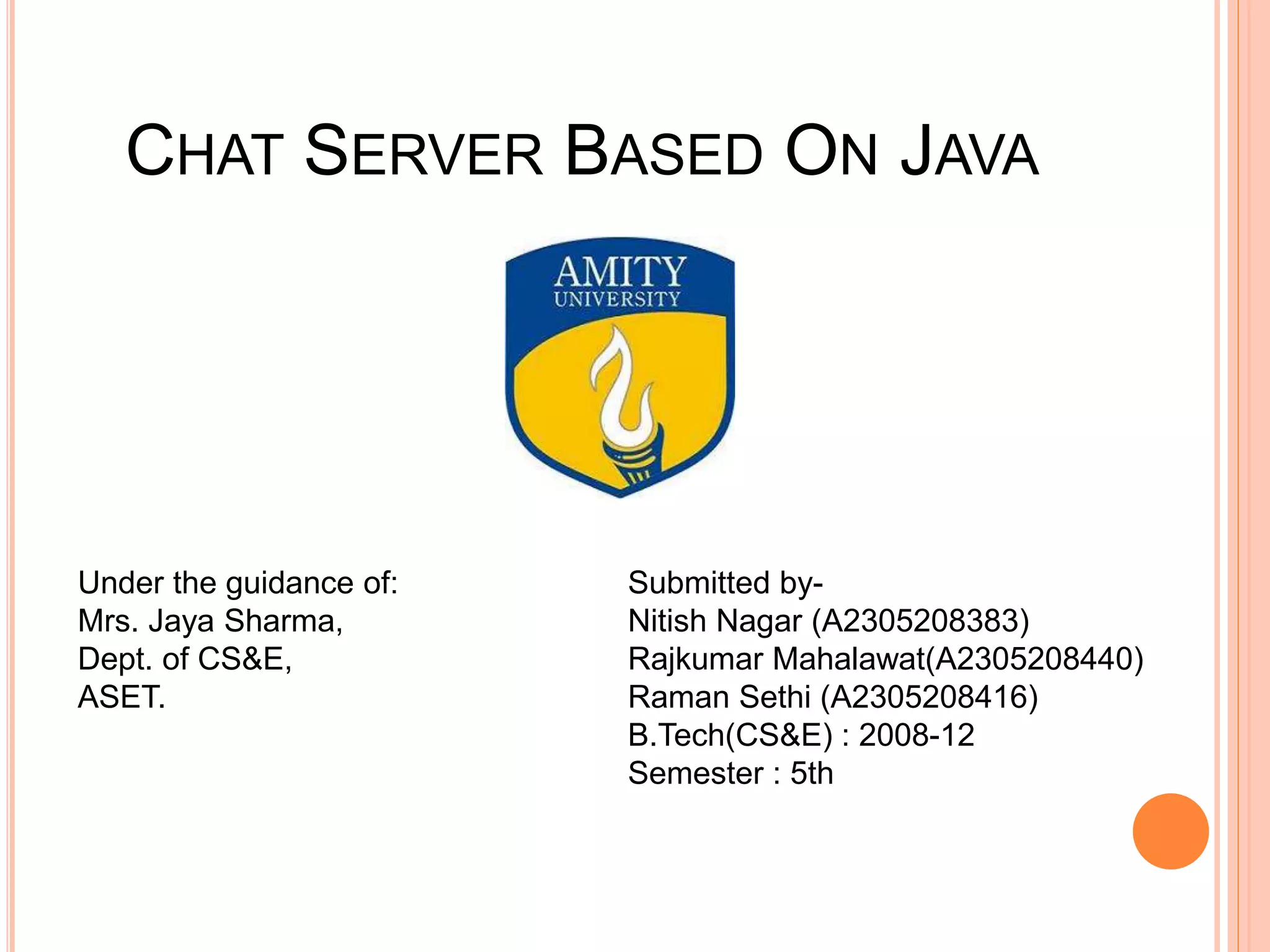 Chat server nitish nagar | PPTX