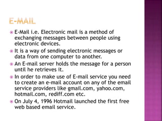 Chatting & Email | PPTX | Internet for Beginners | Internet