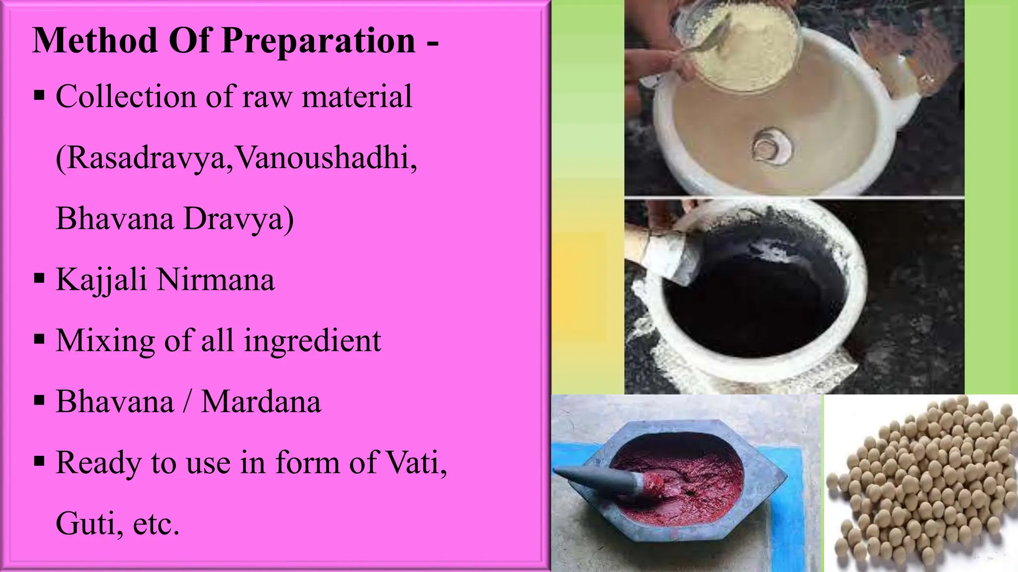 Chaturvidha Rasayana/ parad murchit kalpa / rasa kalpa/. Kharliya ...