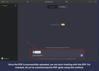 Presentation on how to chat with PDF using ChatGPT code interpreter | PPT