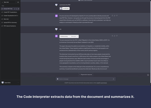Presentation on how to chat with PDF using ChatGPT code interpreter | PPT