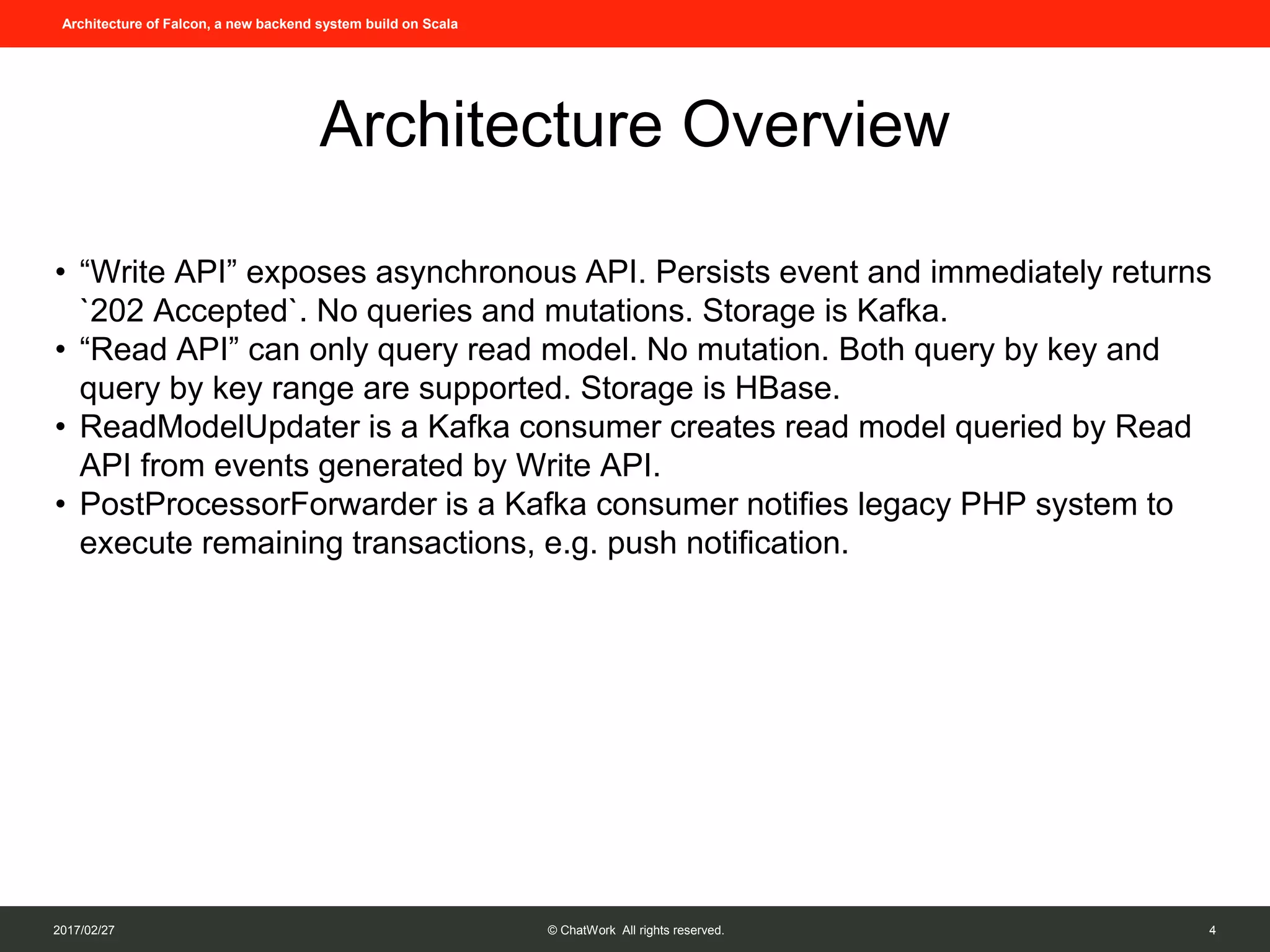 Architecture of Falcon, a new chat messaging backend system build on Scala | PPT