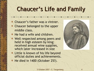 Chaucer & Canterbury Tales Intro Lesson | PPT