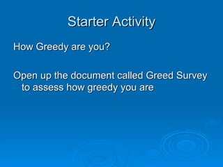 Chaucer, Greed And The Environment | PPT