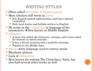 Chaucer (1) The Canterbury Tales | PPT