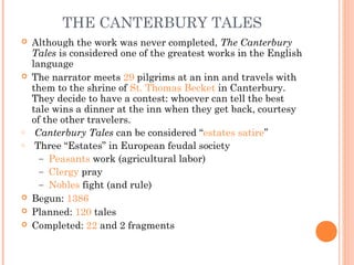 Chaucer (1) The Canterbury Tales | PPT