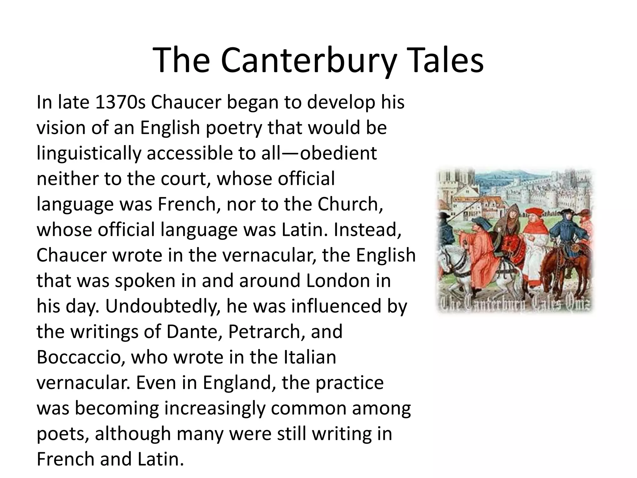 Chaucer and Canterbury Tales | PPTX