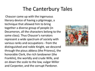 Chaucer and Canterbury Tales | PPTX
