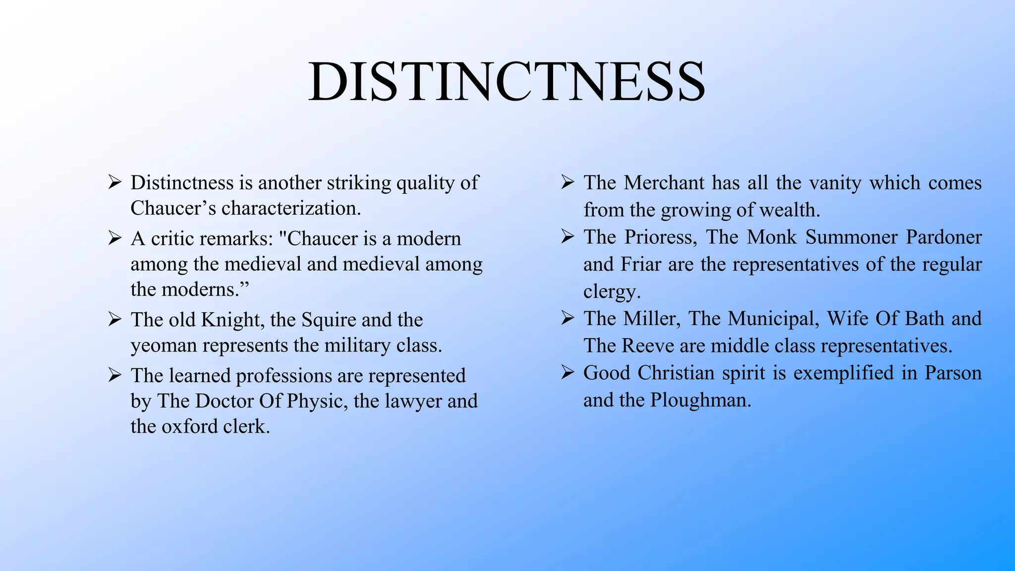 Chaucer art of chracterization | PPTX