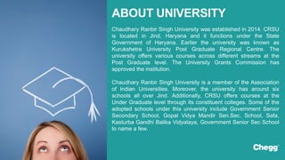 Chaudhary ranbir singh university [crsu], jind | PPTX | Postgraduate ...