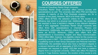 Chaudhary ranbir singh university [crsu], jind | PPTX | Postgraduate ...