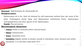 Chaulmoogra oil | PPTX