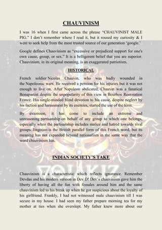 Chauvinism | PDF