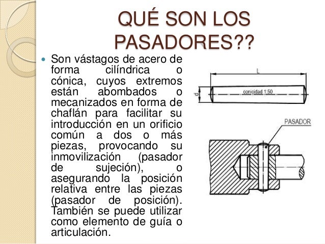 Chavetas y pasadores
