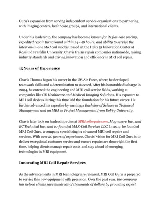 Chavis Thomas_ Pioneering Faster MRI Coil Repairs to Support Patient ...