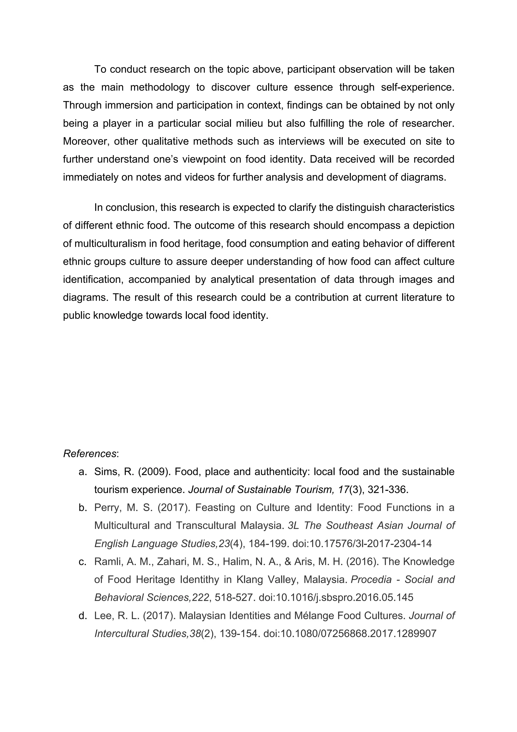 Food and Culture Research Proposal | PDF