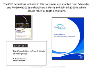 CHC Theory Codebook 1: Cognitive definitions | PPTX