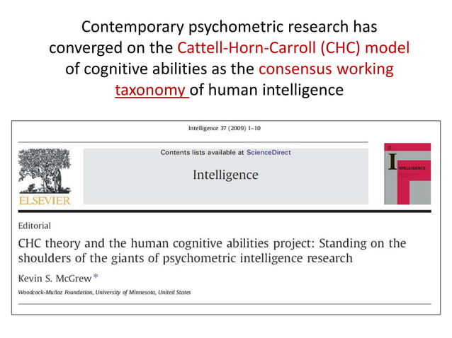 CHC theory 101: From general intelligence (g) to CHC theory | PPTX