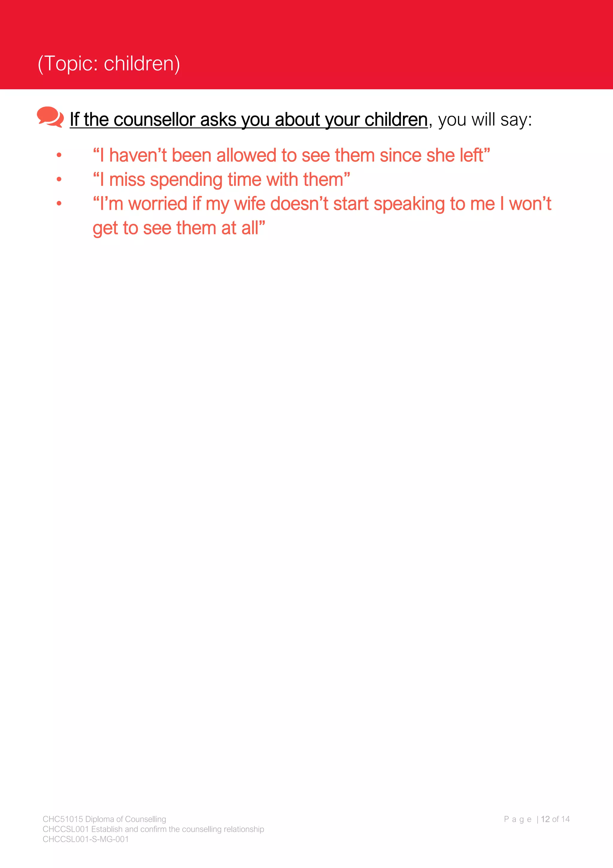 Reimagine Role Plays (CHCCSL001) | PDF | Mental Health | Diseases and ...