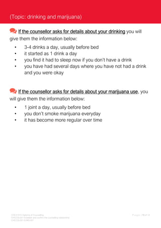 Reimagine Role Plays (CHCCSL001) | PDF | Mental Health | Diseases and ...