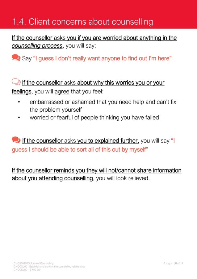 Reimagine Role Plays (CHCCSL001) | PDF