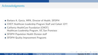 Designing a Learning Health Organization for Collective Impact | PPT