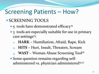 Screening Patients for Domestic Violence | PPTX