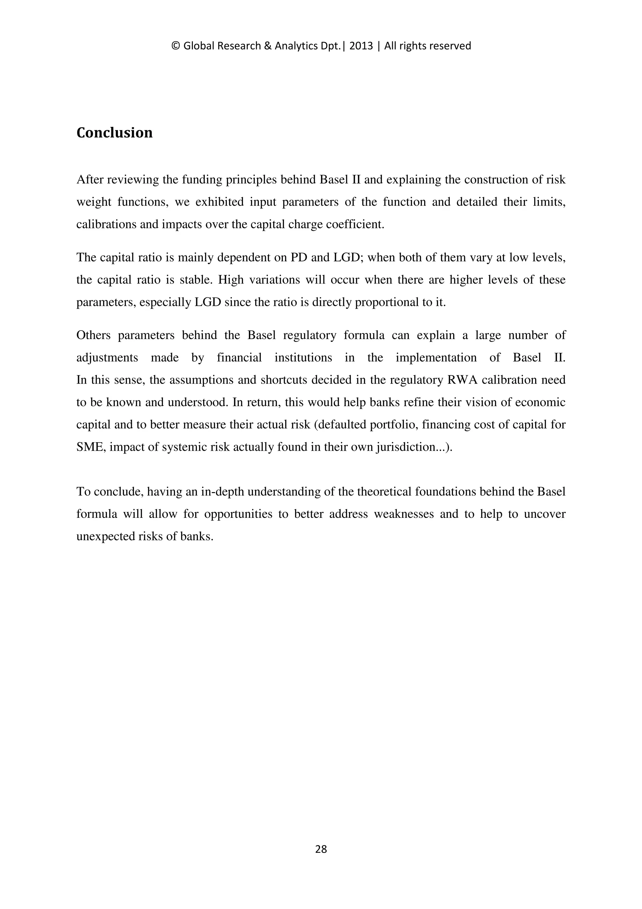 Basel II IRB Risk Weight Functions : Demonstration and Analysis | PDF