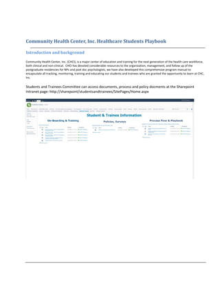 CHCI Healthcare Students Playbook | PDF