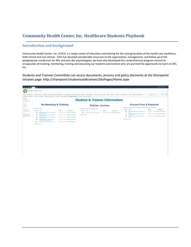 CHCI Healthcare Students Playbook | PDF
