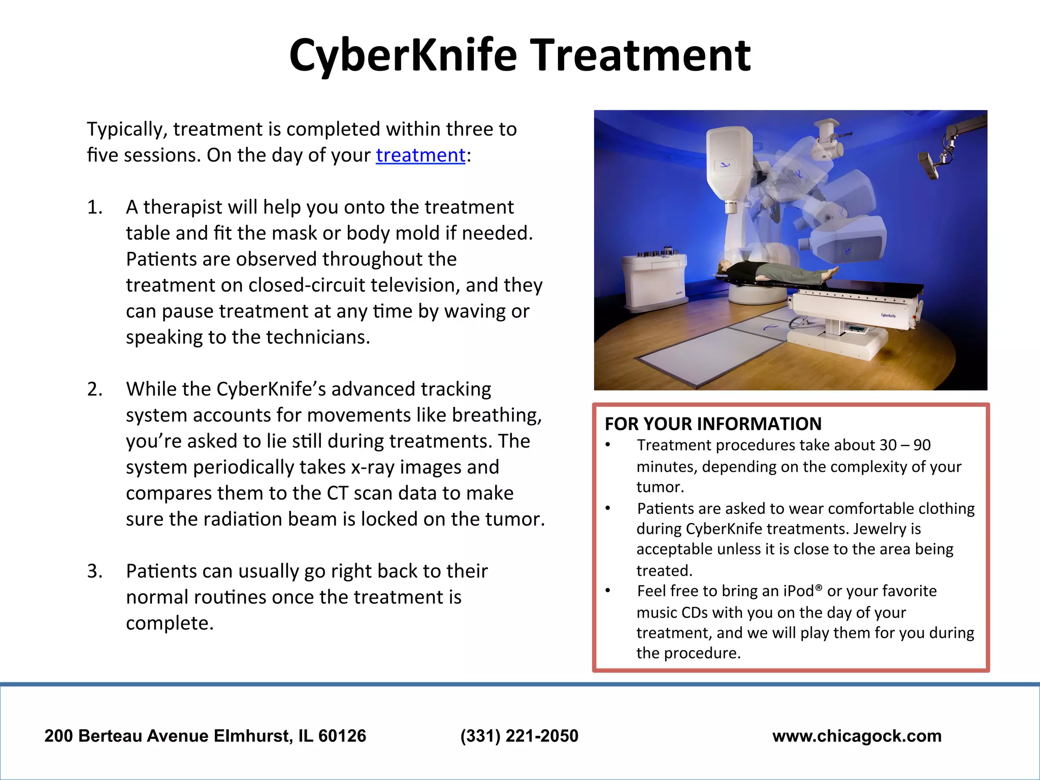 Lung Tumors: CyberKnife Treatment Overview | PDF