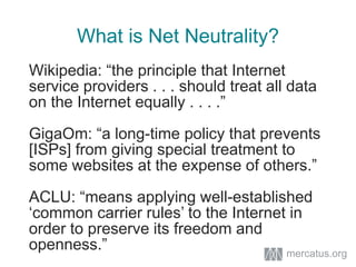 Net Neutrality and the Future of the Internet | PPTX