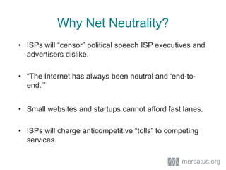 Net Neutrality and the Future of the Internet | PPTX