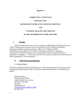 Catholic Health Care Services Resolution Agreement | PDF