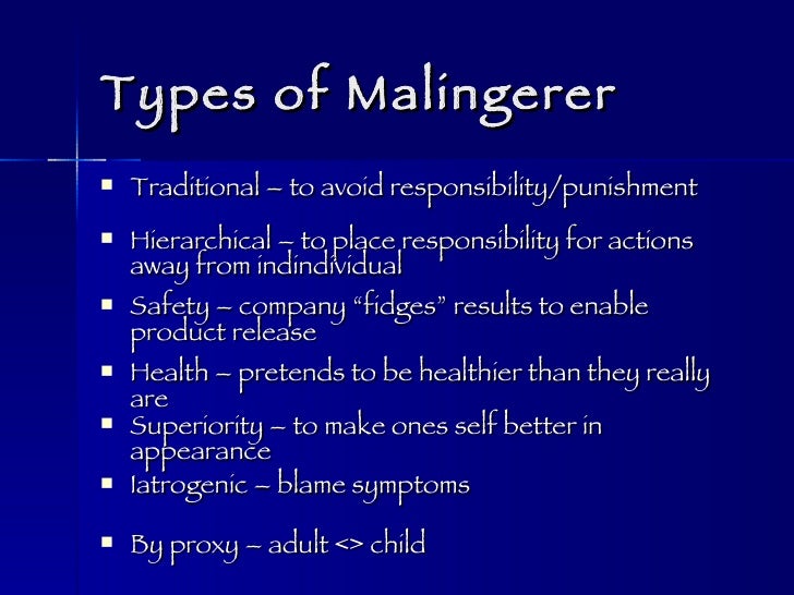 Detecting Malingering On The Street