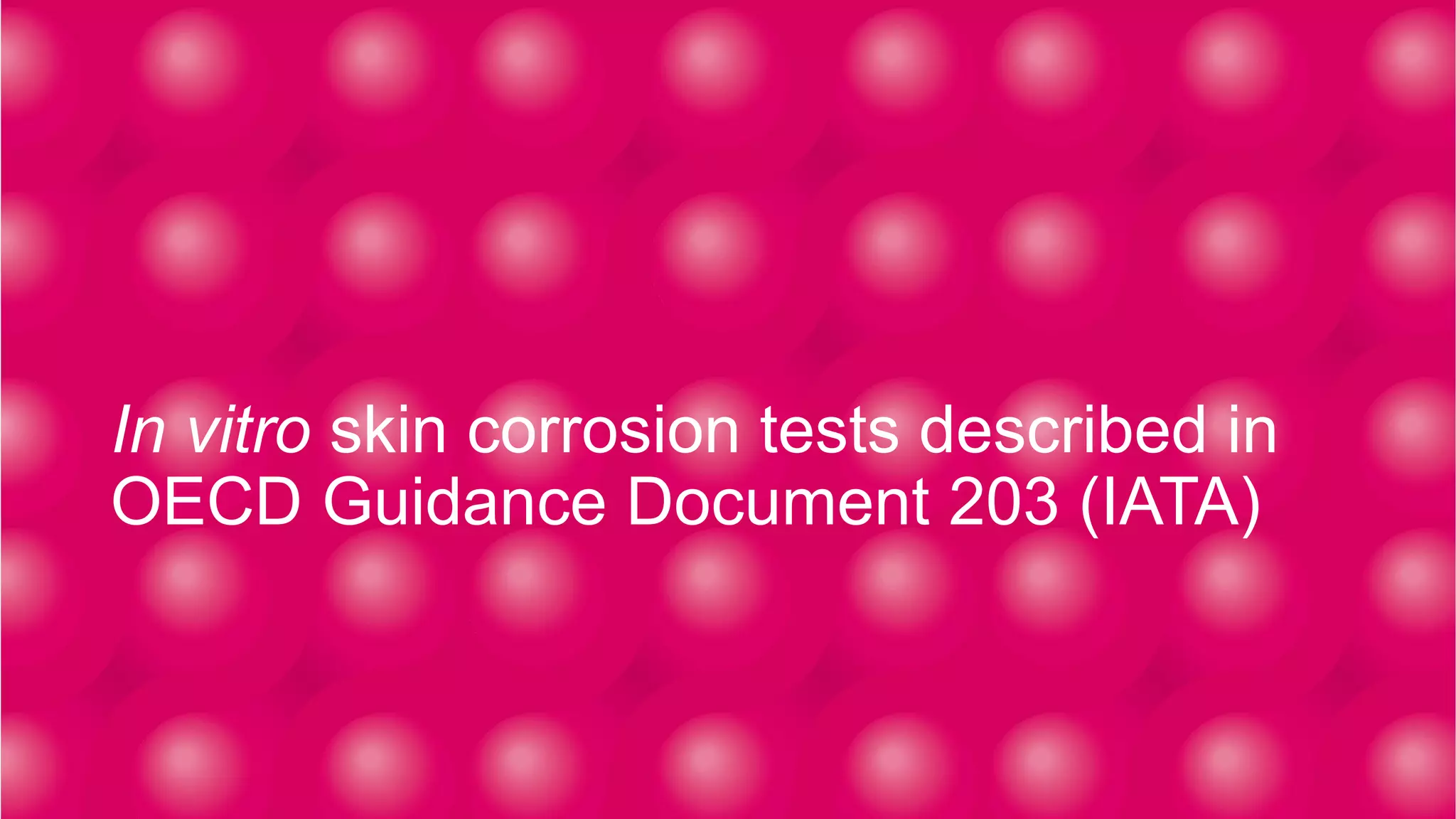 In vitro skin corrosion test methods | PDF