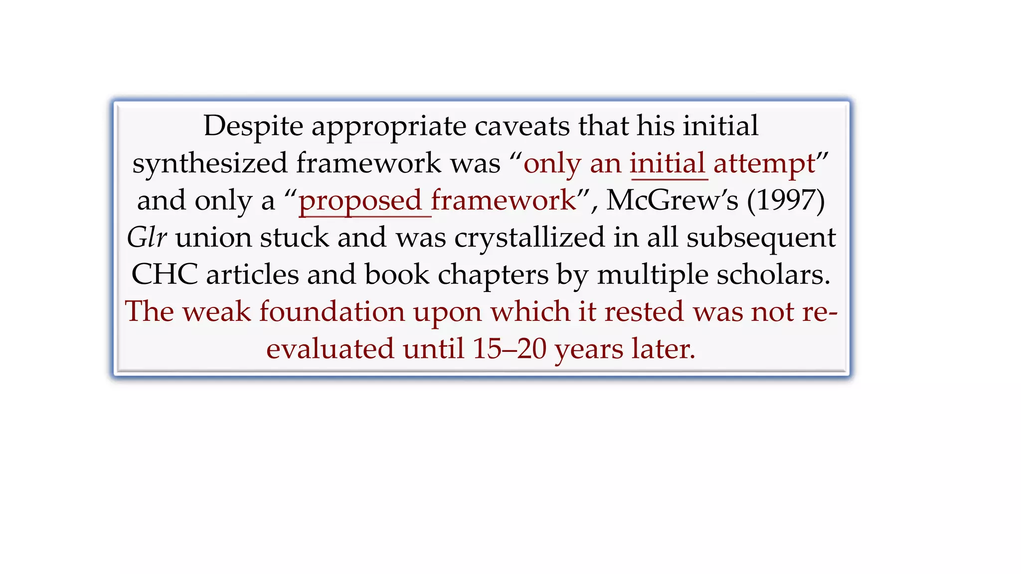 The Evolution of the Cattell-Horn-Carrol (CHC) Theory of Intelligence ...