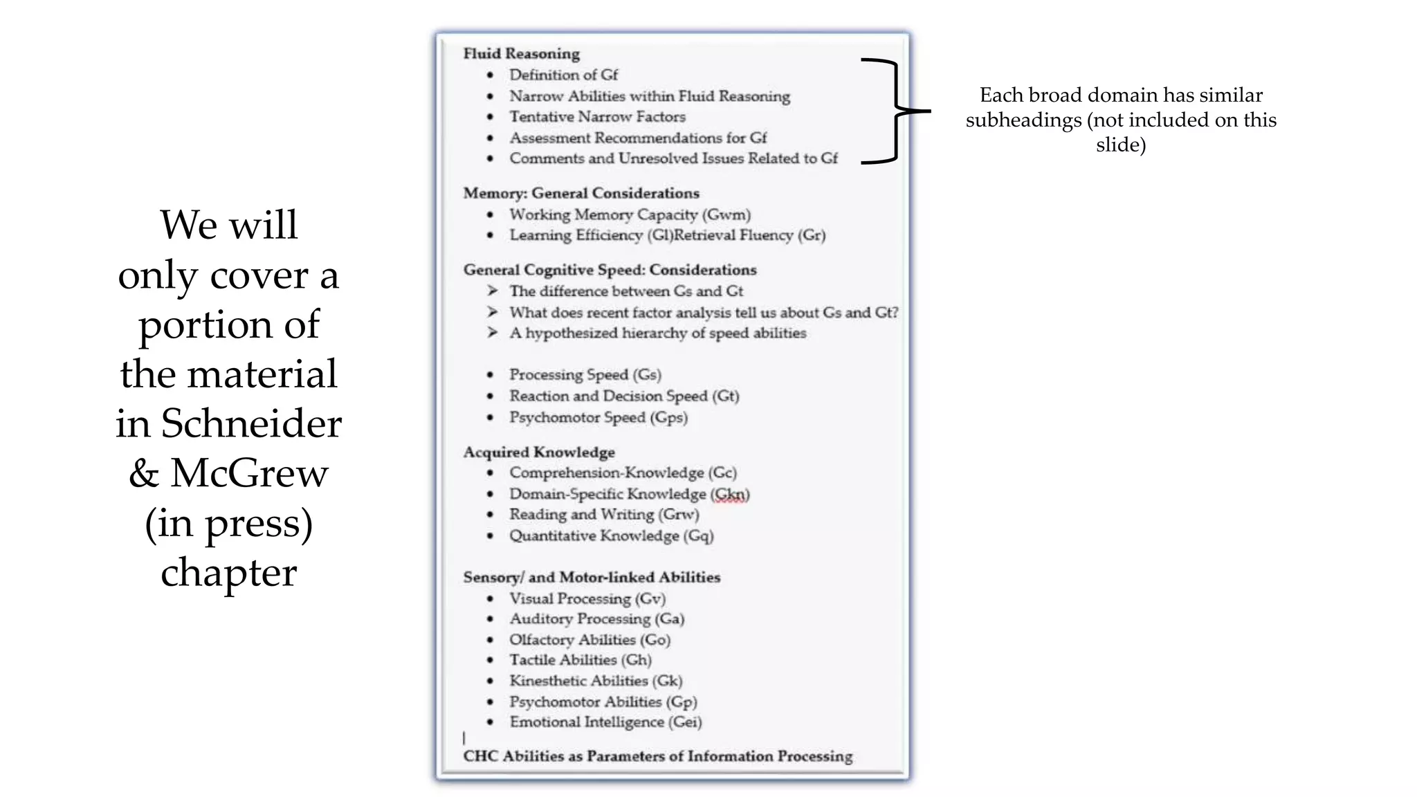 The Evolution of the Cattell-Horn-Carrol (CHC) Theory of Intelligence ...