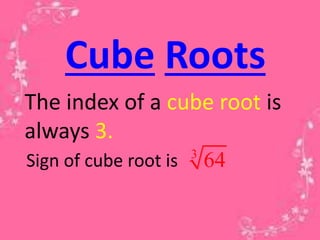 cubes and cube root | PPTX