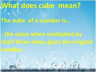 cubes and cube root | PPTX