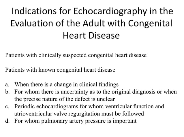Echocardiography of CHD in Adults | PPTX
